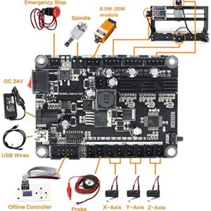 CNCTOPBAOS CNC 3018 Pro Wood Router Kit 3 Axis USB DIY Mini Engraver Milling Engraving Machine Cutter Plastic Acrylic PCB PVC Carving GRBL Control 300x180x45mm