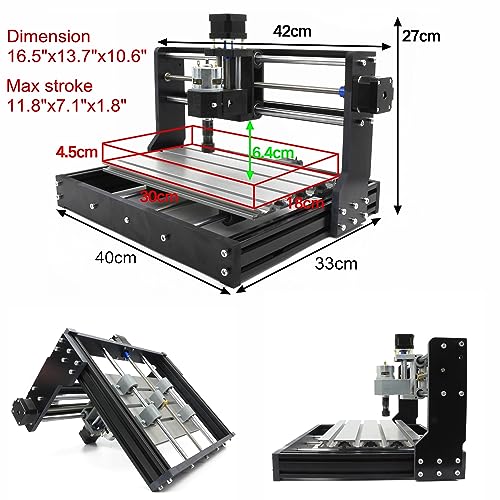 CNCTOPBAOS CNC 3018 Pro Wood Router Kit 3 Axis USB DIY Mini Engraver Milling Engraving Machine Cutter Plastic Acrylic PCB PVC Carving GRBL Control 300x180x45mm