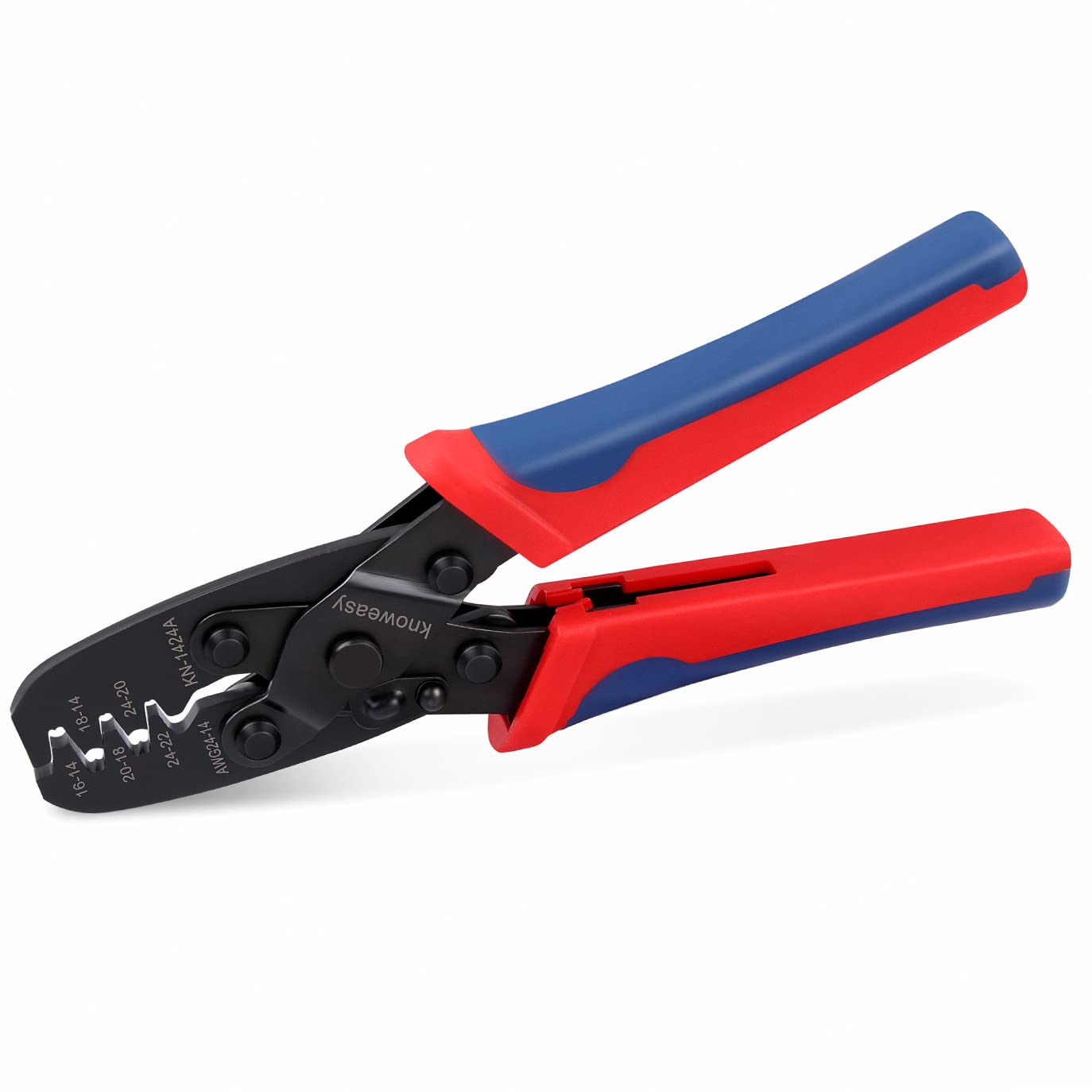 Knoweasy JST Crimper and Molex Crimper Compatible with Deutsch DT Series Stamped or Formed Contact,Molex, Delphi, Amp, Tyco, Harley, PC, Automotive - AWG 24-14 Wire Crimper