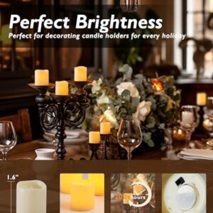 Homemory Flickering Flameless Votive Candles, 12PCS Battery Operated LED Votive Tealight Candles, Realistic Electricn Fake Candle for Easter, Wedding, Table (Battery Included)