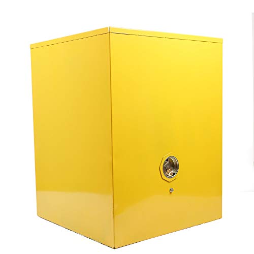 DYRABREST Safety Storage Cabinet for Liquids Fireproof Leakproof Cabinet with Manual Doors Cold Rolled Steel Flammable Cabinet(Yellow) (12 Gallon)