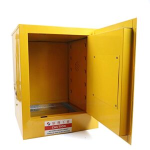 DYRABREST Safety Storage Cabinet for Liquids Fireproof Leakproof Cabinet with Manual Doors Cold Rolled Steel Flammable Cabinet(Yellow) (12 Gallon)