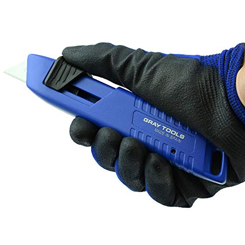 7" Auto-Retractable Utility Knife for Improved Work Safety, Lightweight, Heavy-Duty Body Design