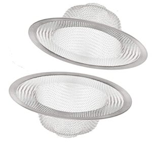 ruikedasi 2 pcs drain strainer large wide rim 4.5" diameter for kitchen sinks stainless, steel, bathroom hair catcher