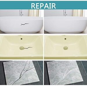 Tub, Tile and Shower Repair Kit (Color Match), Fiberglass Repair Kit, Porcelain Repair Kit for Tubs, Ceramic Toilet Fiberglass Stone Chips Scraps Drill Holes Repair Tub and Tile Refinishing Set