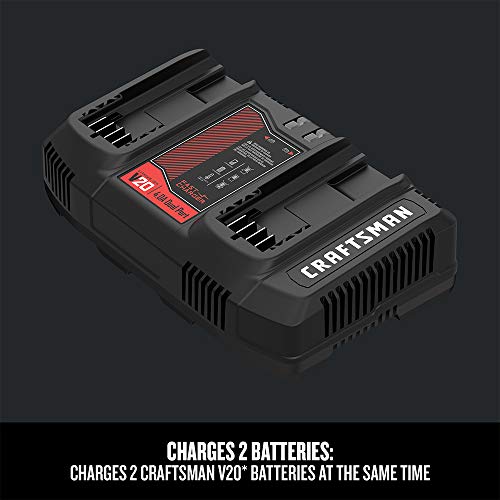 CRAFTSMAN V20 Battery Charger, Dual Port, 2.0-Ah (CMCB124)