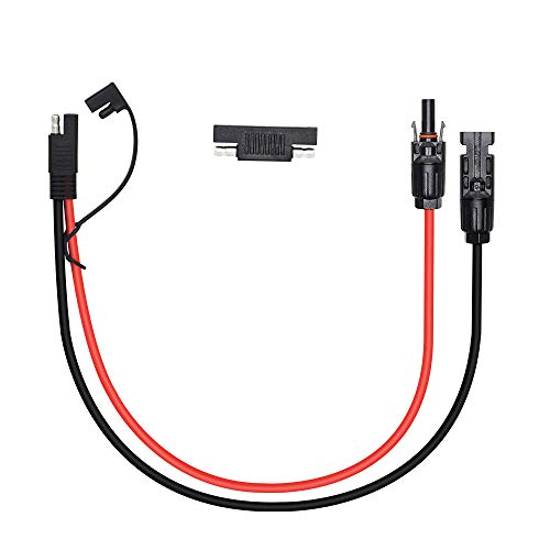 SinLoon Solar to SAE Connectors Adapter, 10AWG Solar Panel Connector Cable, PV Extension Cable Wire with SAE Polarity Reverse Adapter