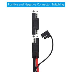 SinLoon Solar to SAE Connectors Adapter, 10AWG Solar Panel Connector Cable, PV Extension Cable Wire with SAE Polarity Reverse Adapter