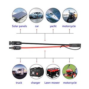 SinLoon Solar to SAE Connectors Adapter, 10AWG Solar Panel Connector Cable, PV Extension Cable Wire with SAE Polarity Reverse Adapter