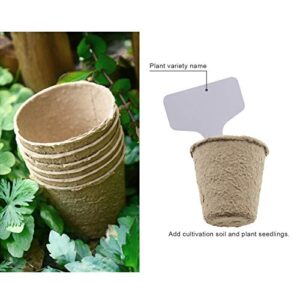 Create idea 100Pcs Fibre Plant Pot and Label Set, Transplant Seedling Pot Organic Biodegradable Eco-Friendly