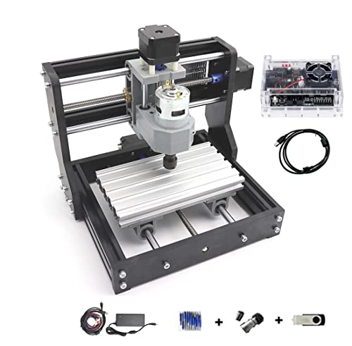 CNCTOPBAOS 1610 PRO Mini CNC Router Kit,3 Axis Desktop GRBL Control DIY Engraver Engraving Machine,Carving Engrave on Acrylic,PVC,PCB,Plastic,Wood Cutting Milling Machine