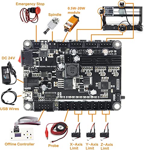 CNCTOPBAOS 1610 PRO Mini CNC Router Kit,3 Axis Desktop GRBL Control DIY Engraver Engraving Machine,Carving Engrave on Acrylic,PVC,PCB,Plastic,Wood Cutting Milling Machine