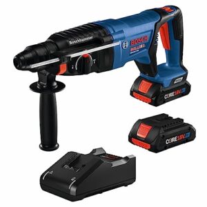 bosch gbh18v-26dk25 18v ec brushless sds-plus® bulldog™ 1 in. rotary hammer kit with (2) core18v 4 ah advanced power batteries