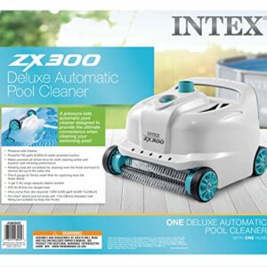 INTEX 28005E ZX300 Deluxe Pressure-Side Above Ground Automatic Pool Cleaner: For Bigger Pools – Cleans Pool Floors and Walls – Removes Debris – Removable Filter Tray – 21ft Tangle Free Hose