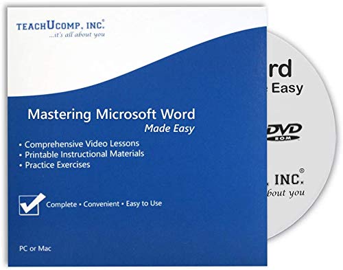 TEACHUCOMP Video Training Tutorial for Microsoft Word 2019 and 365 DVD-ROM Course and PDF Manual