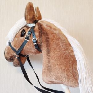 Brown Hobby horse on a stick with bridle Handmade stick horse for children