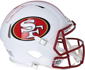 jimmy garoppolo san francisco 49ers autographed riddell flat white alternate revolution speed authentic helmet - autographed nfl helmets