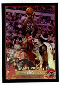 2003-04 topps chrome #111 rookie rc lebron james reprint - black border #/500