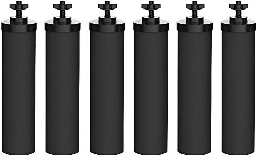 Nispira Premium Water Filter Black Element Cartridge Compatible with Berkey Countertop Water Purification System. Compared to Part BB9. 6 Filters