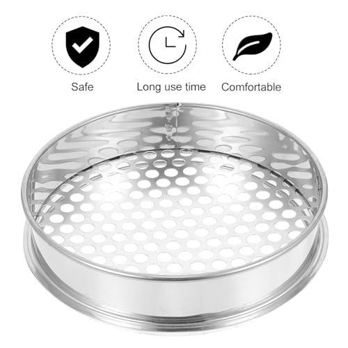 Cabilock Flour Strainer Panning Soil Sifter Compost Sifter Soil Sieve Mesh Filter Sifter for Japanese Bonsai Gardening Cultivation Tool 20cm 10mm Soil Sifter Mesh Garden Sieve Hand Tools