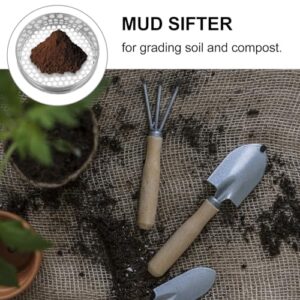 Cabilock Flour Strainer Panning Soil Sifter Compost Sifter Soil Sieve Mesh Filter Sifter for Japanese Bonsai Gardening Cultivation Tool 20cm 10mm Soil Sifter Mesh Garden Sieve Hand Tools