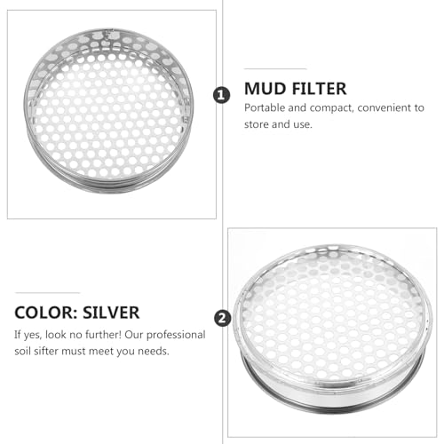 Cabilock Flour Strainer Panning Soil Sifter Compost Sifter Soil Sieve Mesh Filter Sifter for Japanese Bonsai Gardening Cultivation Tool 20cm 10mm Soil Sifter Mesh Garden Sieve Hand Tools