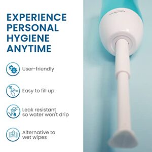 GenieBidet On The Go Portable Bidet, Travel Bidet with Telescoping Nozzle Spray, Handheld Bidet, Leak & Mess Free Butt Shower, Replaces Wet Wipes, Discreet Pull-String Pouch