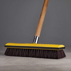 Amazon Basics 12" Deck Rectangular Brush With Soft Bumper, Black & Yellow