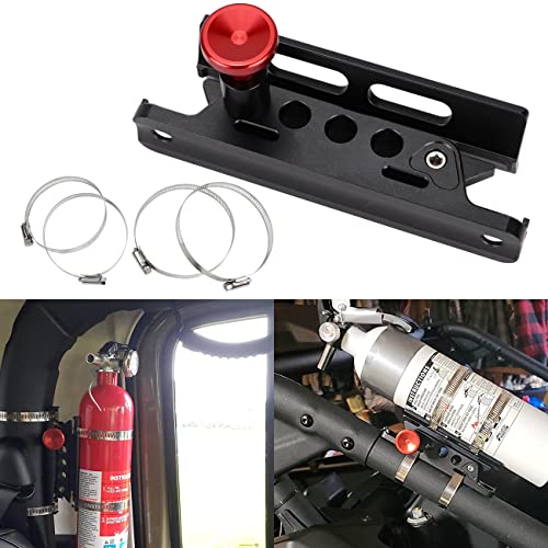 SuLokiy Universal Quick Release Roll Bar Fire Extinguisher Mount bracket 6061-T6 Billet Aluminum Compatible with for Jeep Wrangler UTV Polaris RZR Ranger Can-Am Maverick ATV