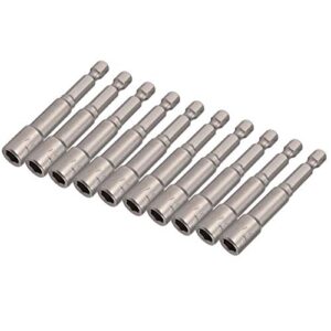 yakamoz 10pcs magnetic nut setter driver drill bit set 1/4" hex shank to 1/4" hex socket power nut driver bits, 2-inch length