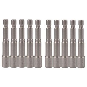 Yakamoz 10Pcs Magnetic Nut Setter Driver Drill Bit Set 1/4" Hex Shank to 1/4" Hex Socket Power Nut Driver Bits, 2-Inch Length