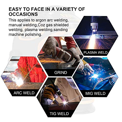 HZXVOGEN 3.94"X3.66" Large Viewing Screen True Color Solar Powered Auto Darkening welding Helmet 4 Arc Sensor Wide Shade 4~5/9-9/13 for TIG MIG Arc Weld Grinding Welder Mask (Model:LY800F)