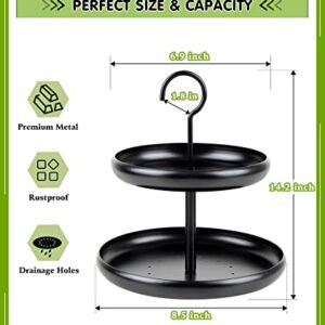 BOLITE Bird Feeder for Outdoors Hanging, Wild Bird Feeders for Outside, 18039 Two-Tier Tray Bird Feeder, Black