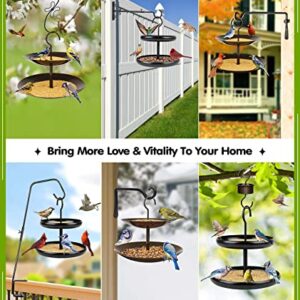 BOLITE Bird Feeder for Outdoors Hanging, Wild Bird Feeders for Outside, 18039 Two-Tier Tray Bird Feeder, Black