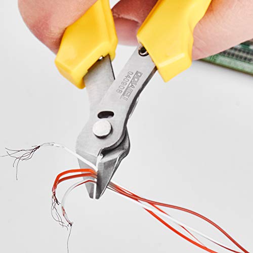 DOWELL Flush Cutter Micro Wire Cutters 5 Inch Stainless Steel Side Cutting Pliers Tools Precision Cutter for Soft Wires