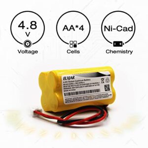 (4-Pack) 4.8V 700mAh BL93NC487 Ni-CD Battery Replacement for Emergi-Lite BL93NC487, Exit Light Co BAA-48R BAA48R, Interstate NIC0186, Dantona Custom-43 Custom43, OSI OSA-126 OSA126 BL93NC484 BL93NC485