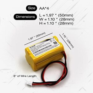 (4-Pack) 4.8V 700mAh BL93NC487 Ni-CD Battery Replacement for Emergi-Lite BL93NC487, Exit Light Co BAA-48R BAA48R, Interstate NIC0186, Dantona Custom-43 Custom43, OSI OSA-126 OSA126 BL93NC484 BL93NC485