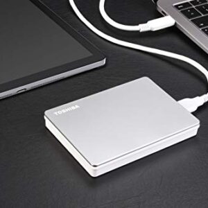 Toshiba Canvio Flex 4TB Portable External Hard Drive USB-C USB 3.0, Silver for PC, Mac, & Tablet - HDTX140XSCCA