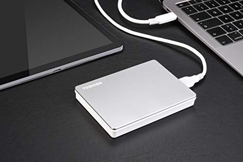 Toshiba Canvio Flex 4TB Portable External Hard Drive USB-C USB 3.0, Silver for PC, Mac, & Tablet - HDTX140XSCCA