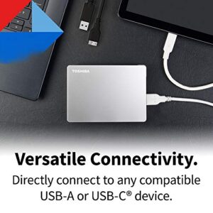 Toshiba Canvio Flex 4TB Portable External Hard Drive USB-C USB 3.0, Silver for PC, Mac, & Tablet - HDTX140XSCCA