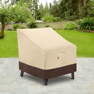 Arcedo Waterproof Outdoor Chair Cover Clearance, Heavy Duty Patio Furniture Cover, Lounge Chair Cover for Lawn Garden Deep Seat, All Weather Protection, 32" L x 40" W x 30" H, Beige & Brown