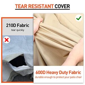 Arcedo Waterproof Outdoor Chair Cover Clearance, Heavy Duty Patio Furniture Cover, Lounge Chair Cover for Lawn Garden Deep Seat, All Weather Protection, 32" L x 40" W x 30" H, Beige & Brown