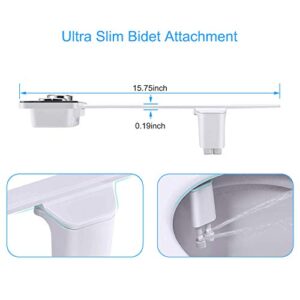 Bidet Attachment Non-Electric Bidet Self-Cleaning Dual Nozzle (Frontal/Feminine Wash), Fresh Water Spray Bidet For Toilet Adjustable Water Pressure Switch-Chrome Finished Panel