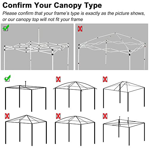 Instahibit 10x10 Replacement Canopy Pop up Canopy Top Cover UV30+ for Patio Outdoor Yard Home Picnic Camping Party