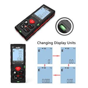 Laser Measure, atolla Laser Distance Meter (196Ft M/In/Ft) up to 60m/±2mm Accuracy with Mute Function, Waterproof IP54, Bubble Level, LCD Backlit for Pythagorean Mode, Measuring Distance, Area, Volume