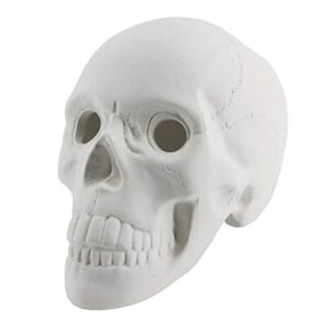 myard hollow eye sockets human skull fire gas log for ng, lp wood fireplace, firepit, campfire, home decor, bbq (qty 1, black)