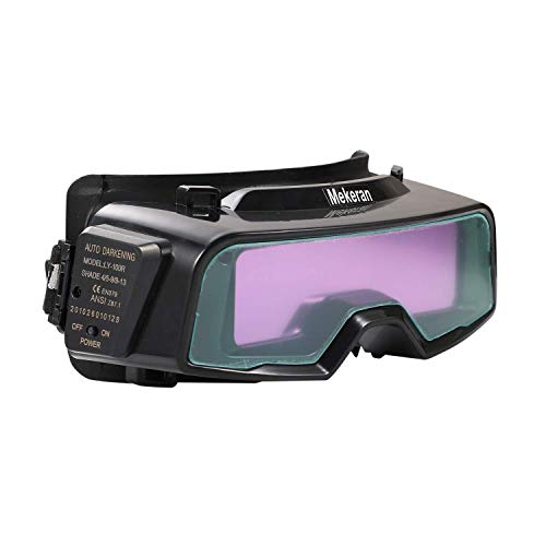 Auto Darkening Welding Goggles, View Area 4.72x1.37 Inch, Assemblable Welding Goggles with Mask Wide Shade 4/9-13, Adjustable Sensitivity Work for Cutting, Grinding for Tig Mig - TR1012