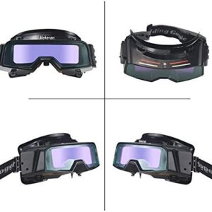 Auto Darkening Welding Goggles, View Area 4.72x1.37 Inch, Assemblable Welding Goggles with Mask Wide Shade 4/9-13, Adjustable Sensitivity Work for Cutting, Grinding for Tig Mig - TR1012