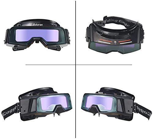 Auto Darkening Welding Goggles, View Area 4.72x1.37 Inch, Assemblable Welding Goggles with Mask Wide Shade 4/9-13, Adjustable Sensitivity Work for Cutting, Grinding for Tig Mig - TR1012