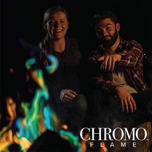 CHROMO FLAME Fire Color Changing Packets for Fire Pit, Campfire, Bonfire, Outdoor Fireplace | Mystic, Colorful, Magic, Rainbow Flames | 4 oz Total, 2-2 oz Jumbo Packets